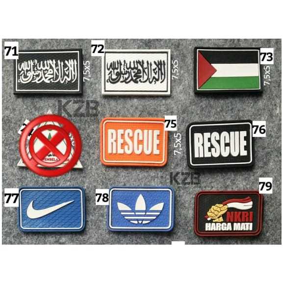 Jual Patch Rubber Velcro-Emblem Karet Full 7 | Shopee Indonesia