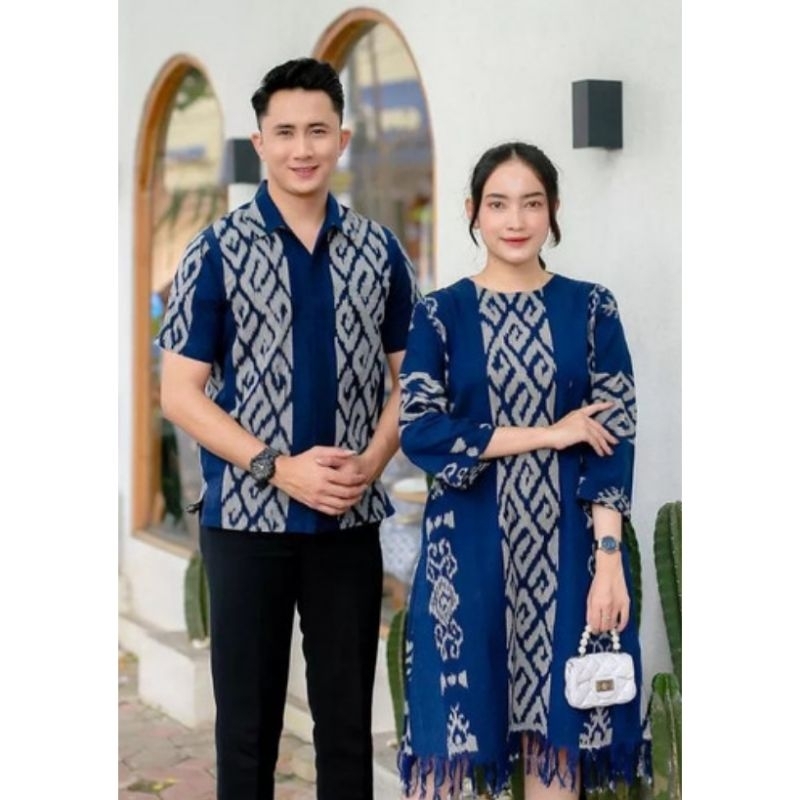 Jual Galeri Tenun Asli | New Dress Tunik Blue Baju Couple Wanita ...