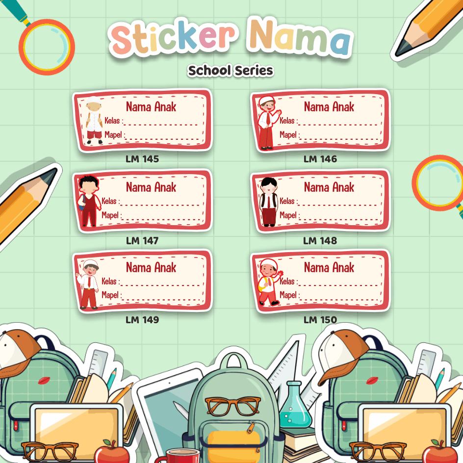 Jual STIKER MATA PELAJARAN ISI 40pcs - Stiker Label Nama - Stiker Nama ...