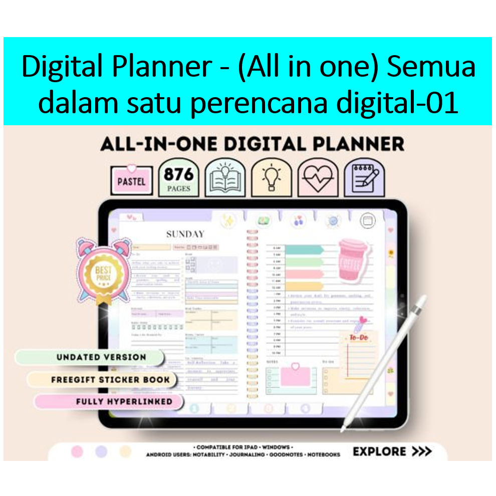 Jual Digital Planner - (All in one) Semua dalam satu perencana digital-01 | Shopee Indonesia