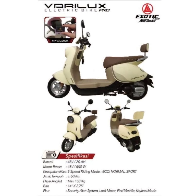 Jual E-BIKE / Sepeda listrik Merk Exotic Varilux Pro By Pacific ...