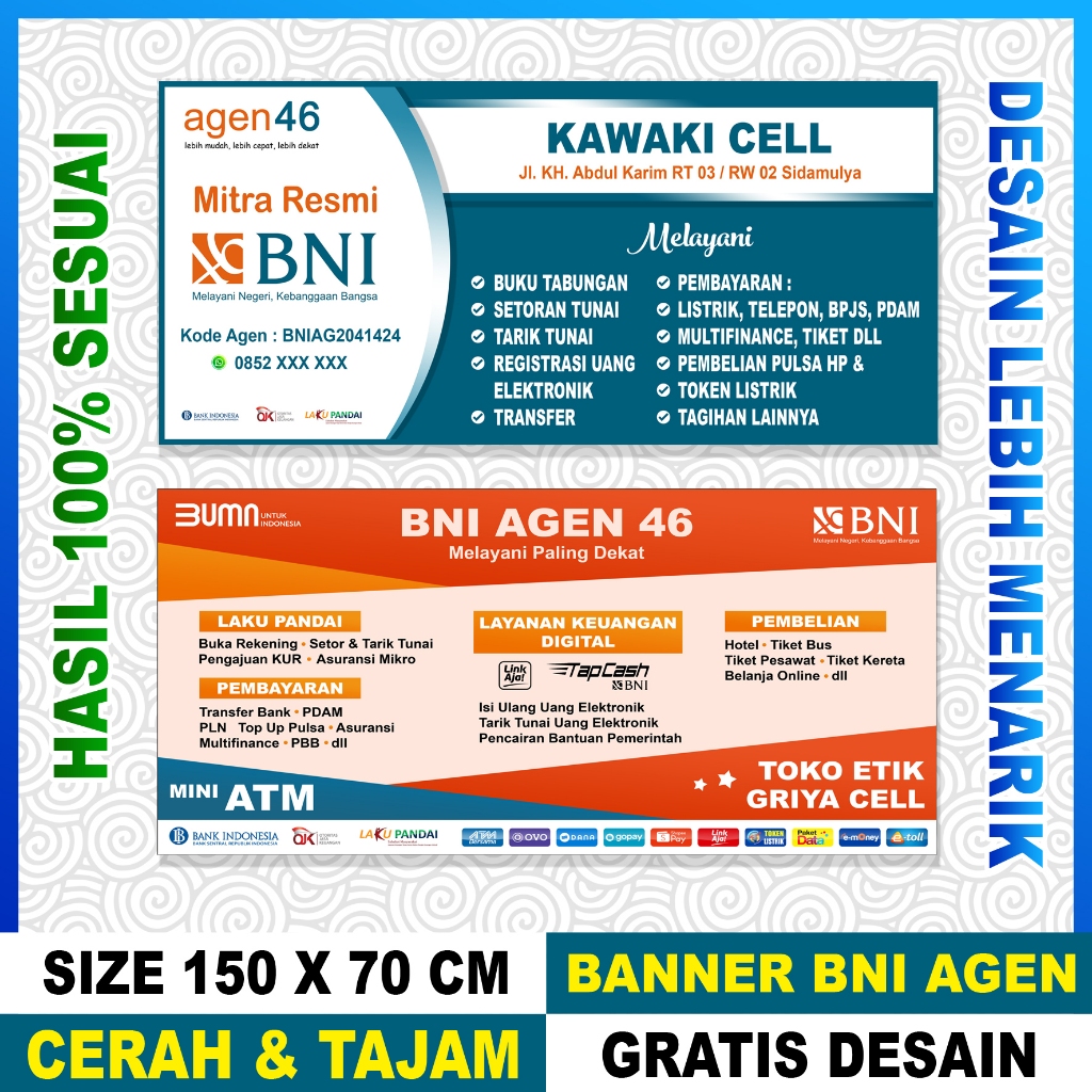 Jual BANNER BRILINK BNI MANDIRI AGEN / BANNER SPANDUK BNI MANDIRI ...