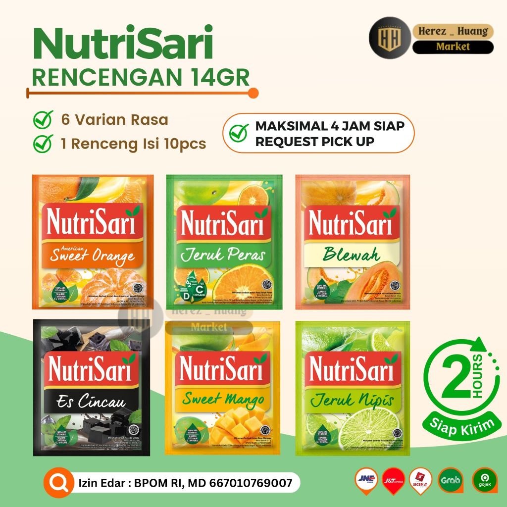 Jual NUTRISARI 1 Renceng 10 Sachet 6 Varian Nutri Sari Rasa Blewah, Es ...