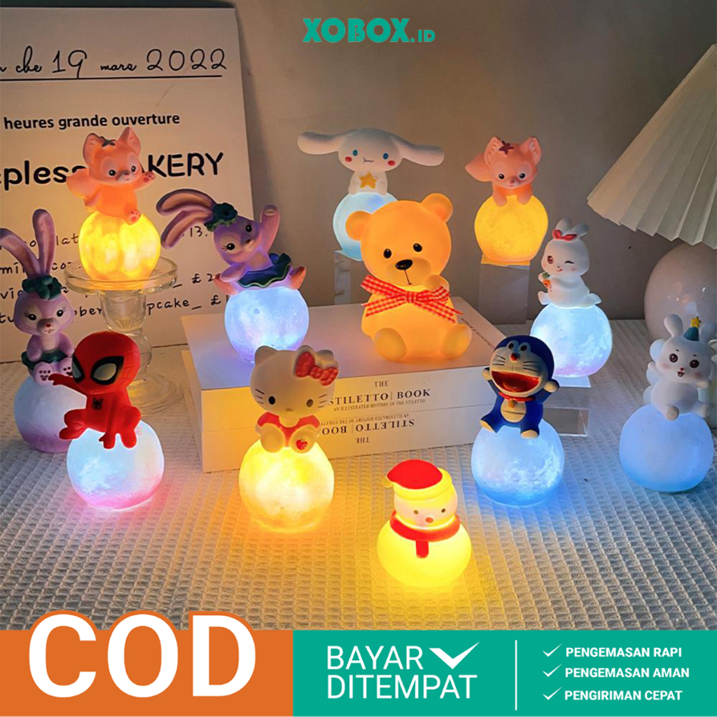 Jual Lampu Tidur LED Sanrio Cute Lampu Hias Topper Cake 3D Miniatur ...