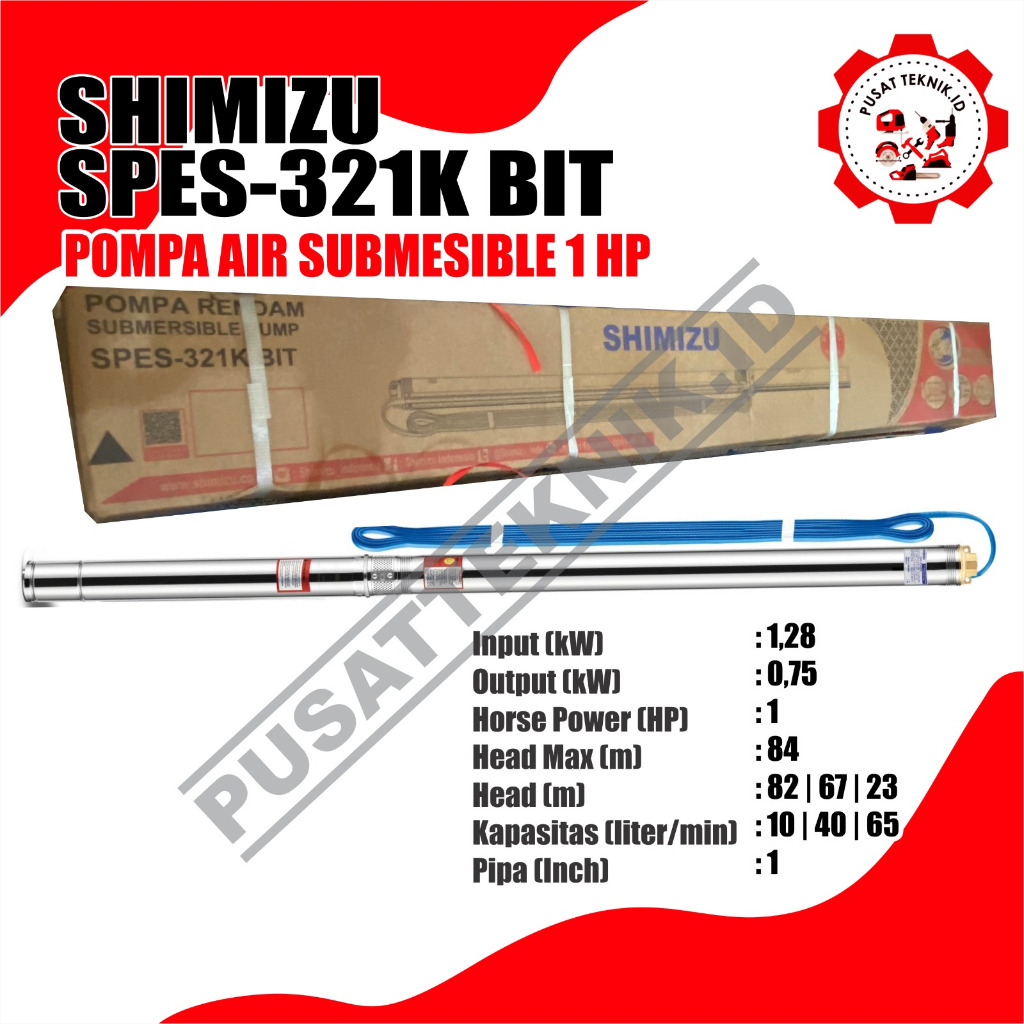 Jual SUBMERSIBLE SPES 321K BIT +KABEL 50M 1HP SHIMIZU SPES321-K BIT (1HP + W/CABLE 50 m + CB ...