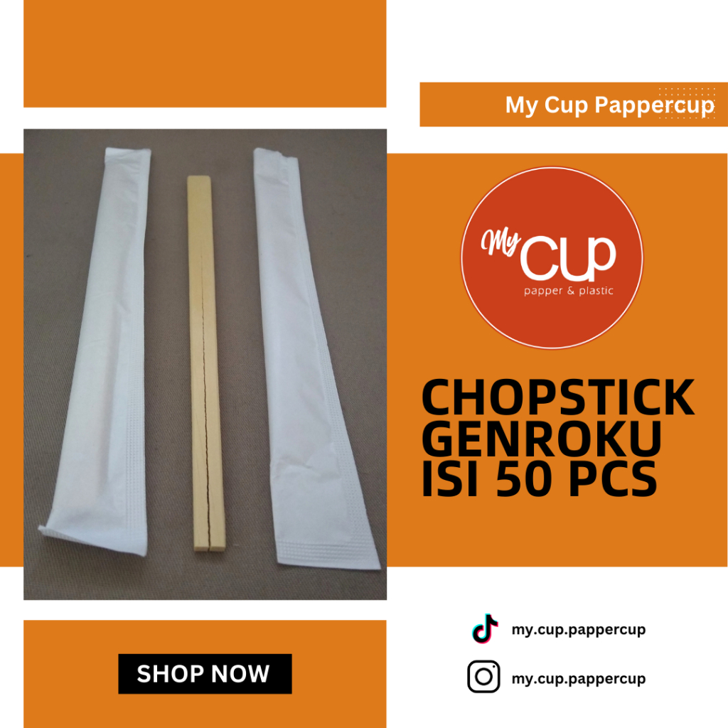 Jual Chopstick Genroku / Sumpit Kayu Bungkus Kertas, isi 50 pcs ...