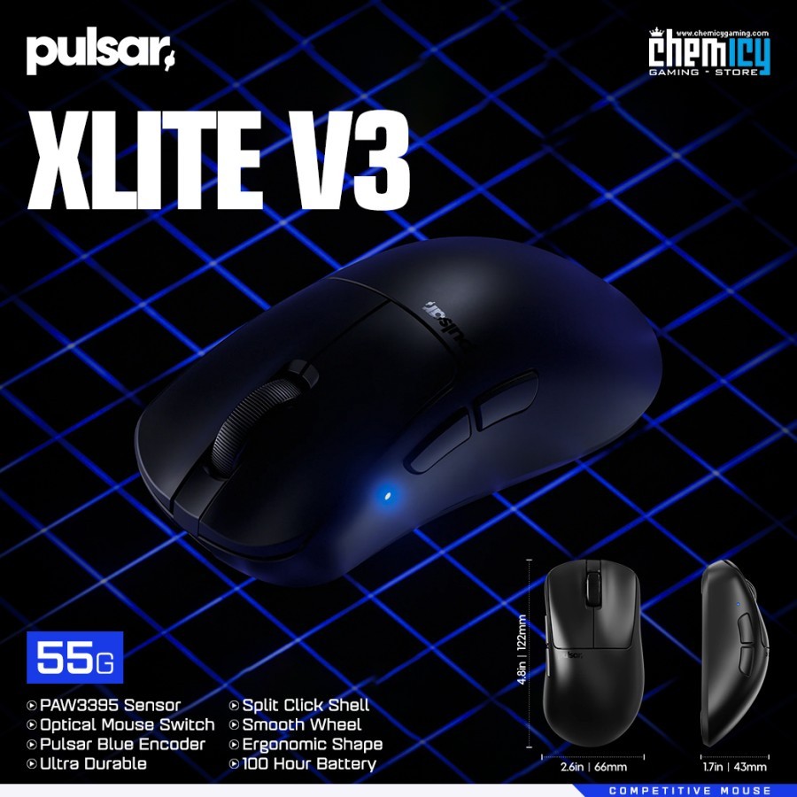 Jual Pulsar XLITE V3 Medium Wireless Ultra-Lightweight Gaming Mouse ...