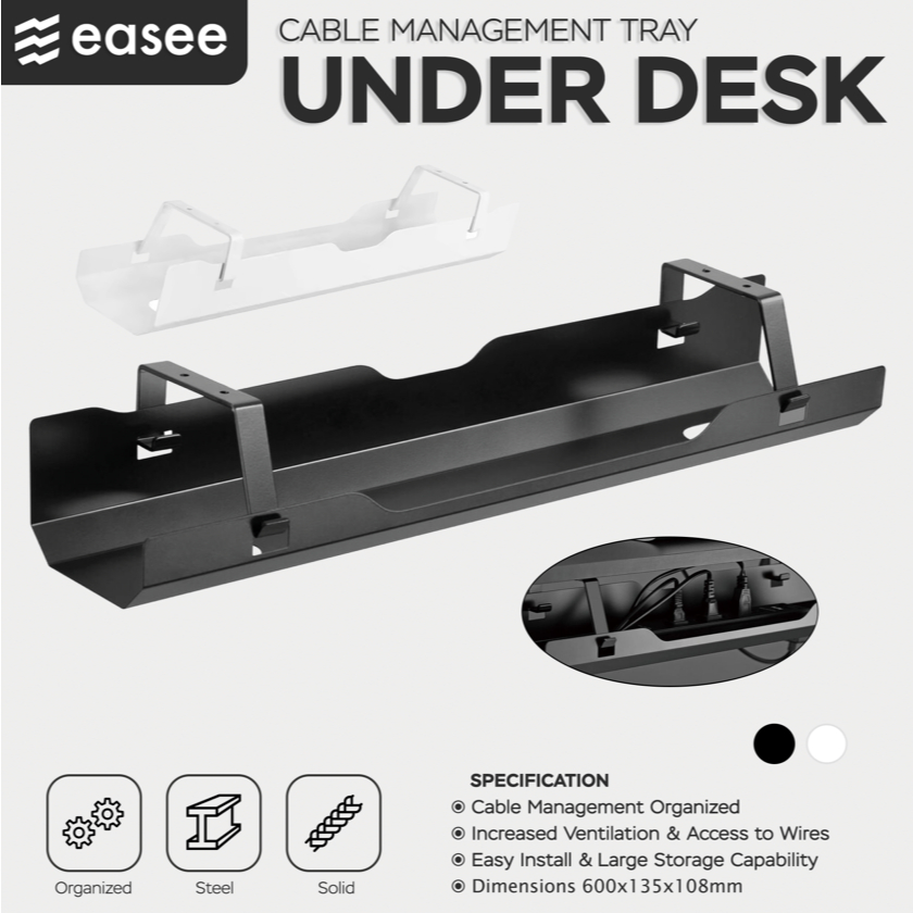 Jual easee Under Desk Cable Management Tray Organizer / Rak Kabel Bawah ...