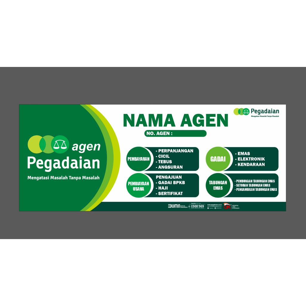 Jual Cetak Banner / Spanduk Agen Pegadaian (Fast Respon, Free Revisi, & Free Finishing) | Shopee ...