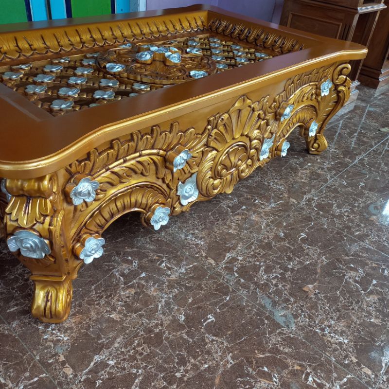 Jual Meja ukir jepara meja bellagio meja ukir bunga kayu jati | Shopee ...