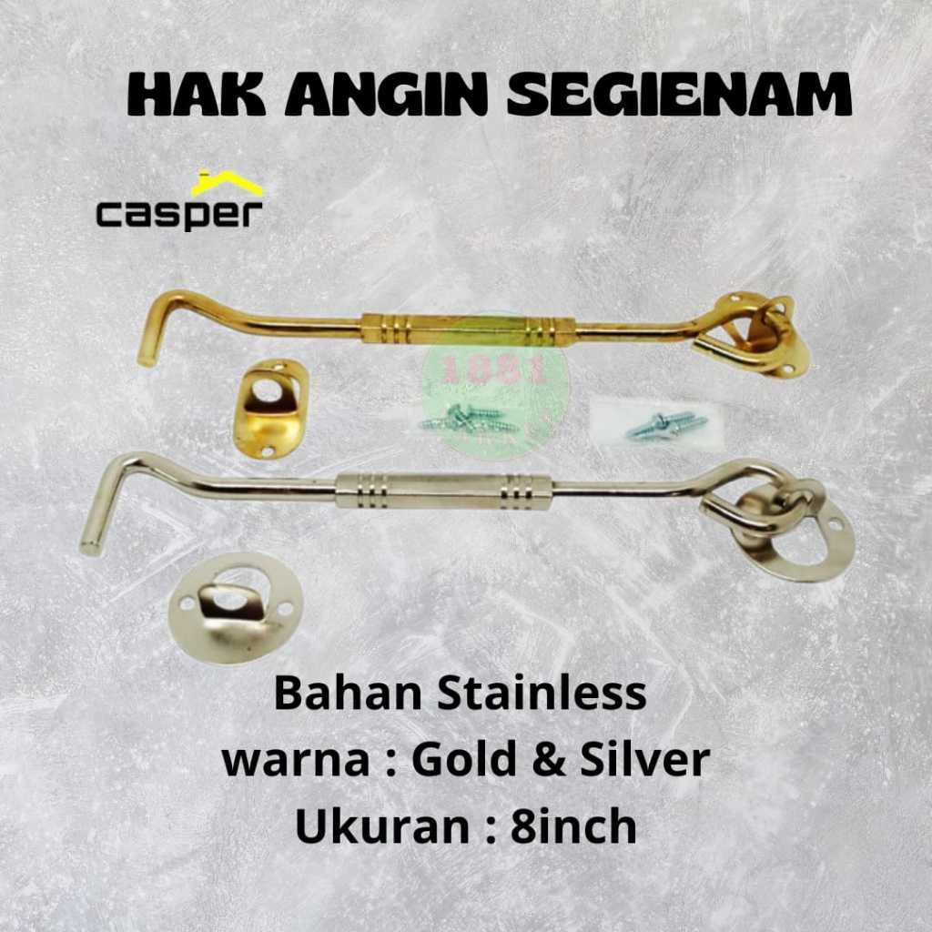 Jual HAK ANGIN CASPER SEGI ENAM PENAHAN JENDELA / WINDOW HOOK CANTOLAN ...