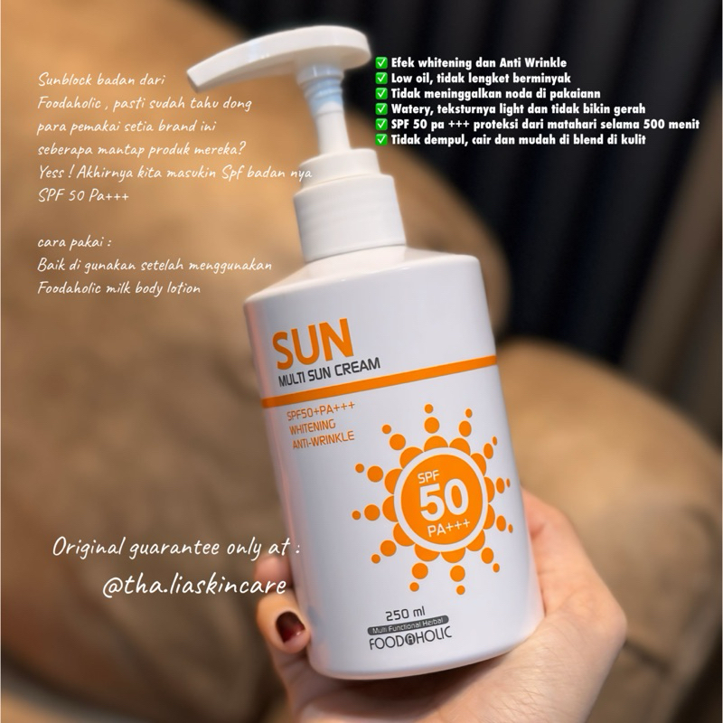 Jual Foodaholic Sun multi sun cream SPF 50 pa +++ Whitening anti ...