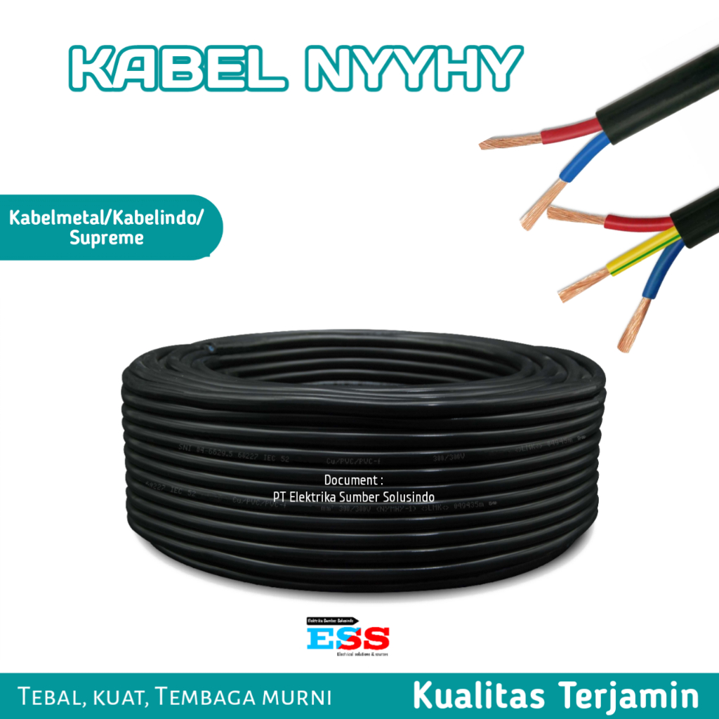 Jual Kabel Listrik NYYHY 3x1,5 mm2 Serabut merek SUPREME/KABELMETAL/KABELINDO | Shopee Indonesia