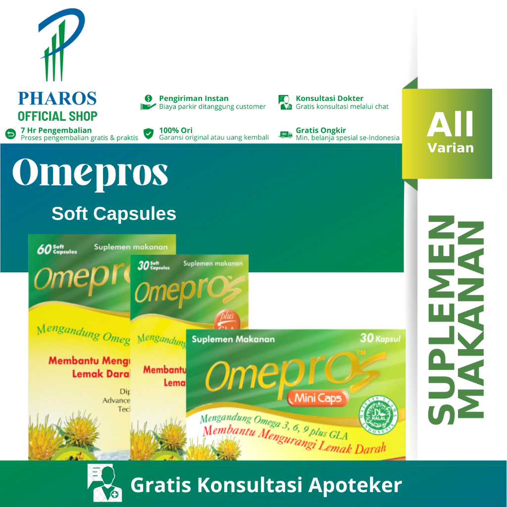 Jual Omepros Mini Caps 10 & 30 Kapsul / Omepros Soft Capsules 30 & 60 ...