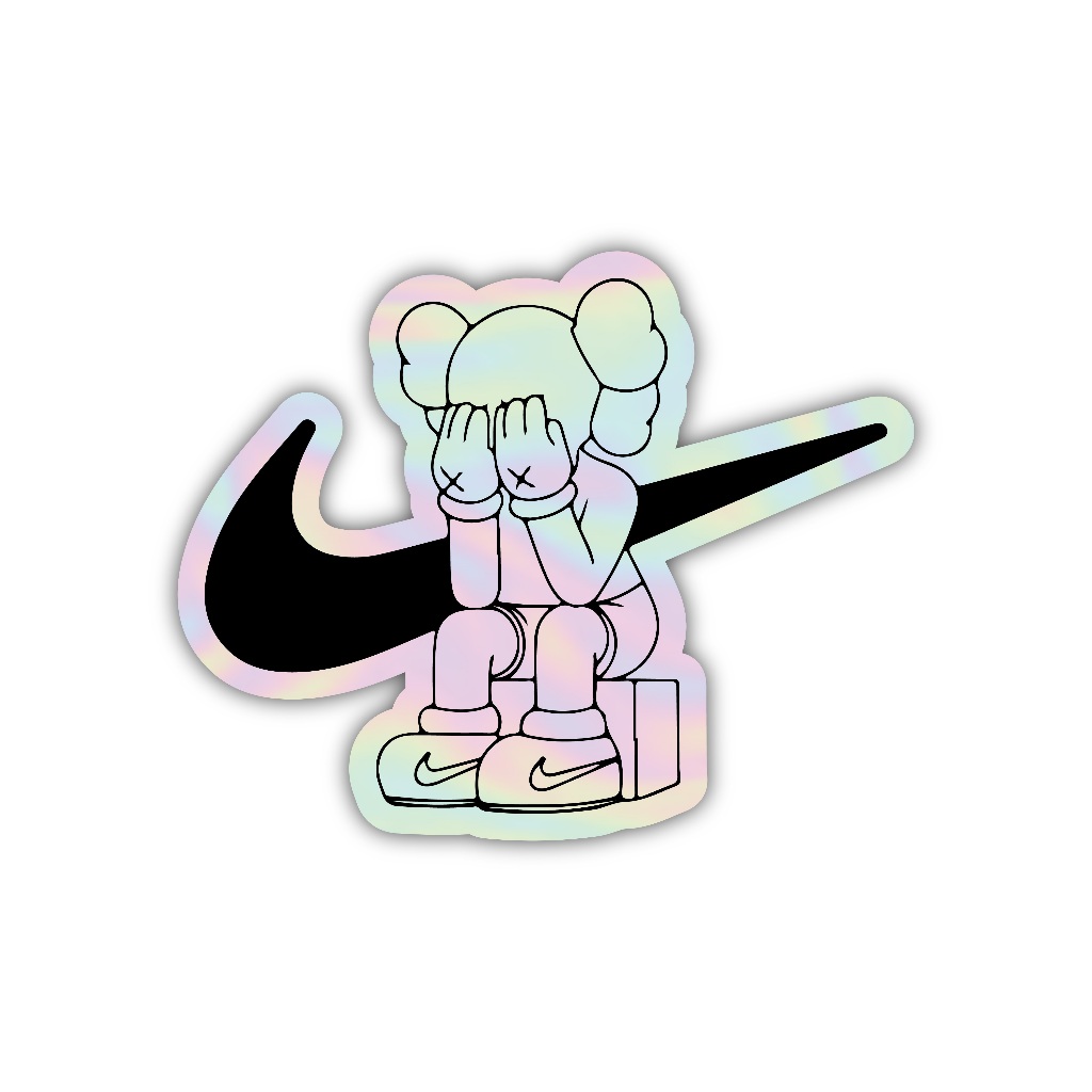 Jual Z242 sticker nike x kaws aesthetic, stiker hologram satuan ...