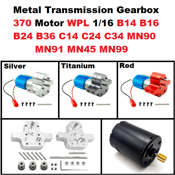 Jual Metal Transmission Gearbox 370 Motor WPL 1/16 B14 B16 B24 B36 C14 ...