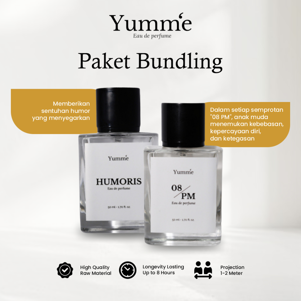 Jual Paket Bundling Parfum Pria Wanita YUMME Parfume 08 PM X Humoris ...