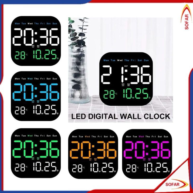 Jual Jam Digital Dinding Dan Meja LED Layar Besar Tampil Hari Tanggal ...