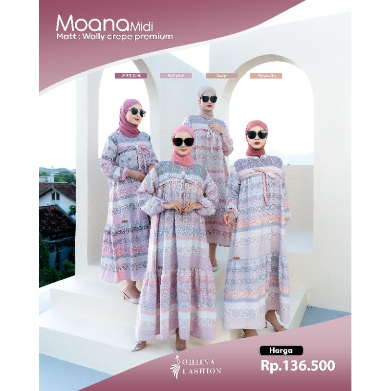 Jual MOANA MIDI DRESS by ghiina fashion | Shopee Indonesia