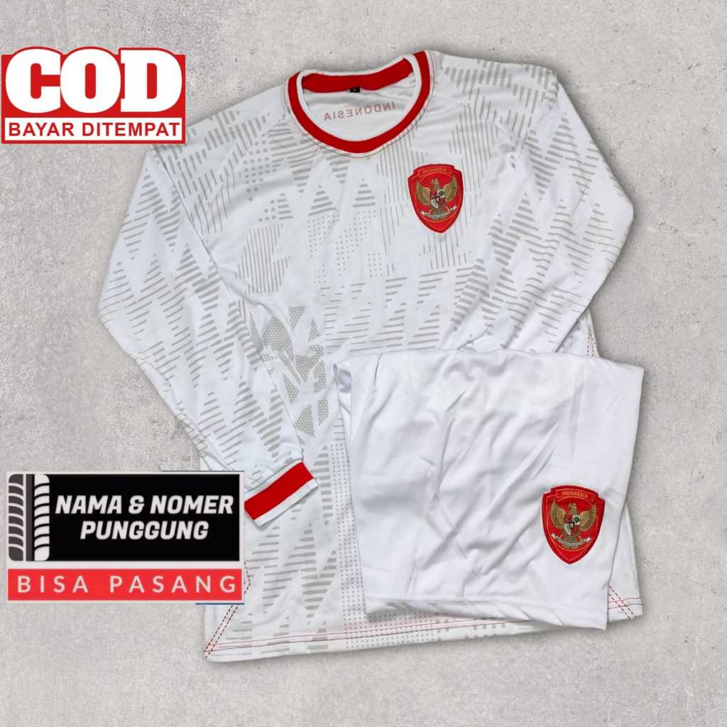 Jual Setelan Timnas Erspo Indo Putih Panjang Terbaru 2024 Hyget Bisa Tambah Nama dan Nomer ...
