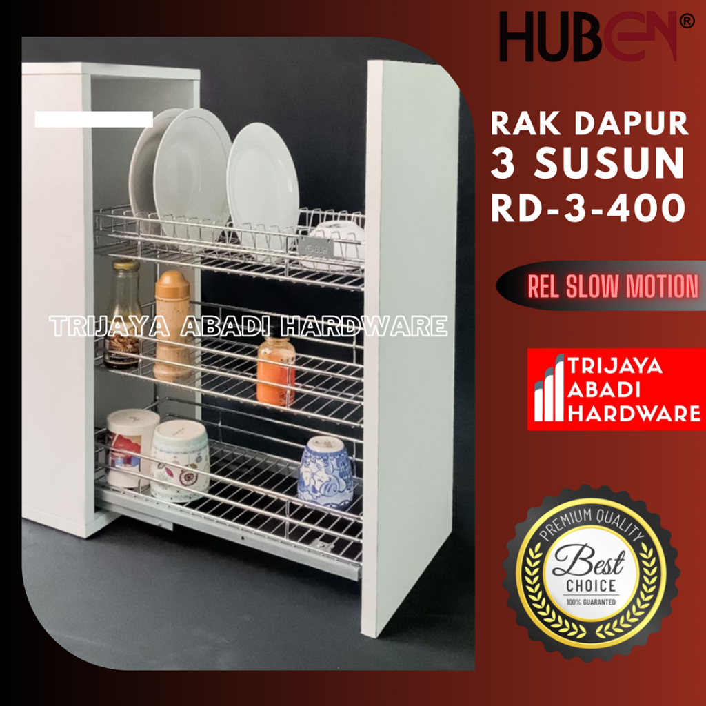 Jual Rak Dapur 3 Susun 40 cm Piring Botol Rak Huben Kabinet Bawah ...