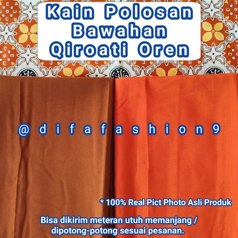 Jual Kain Polosan Meteran Bata dan Oren Pasangan Qiroati Oren | Shopee ...