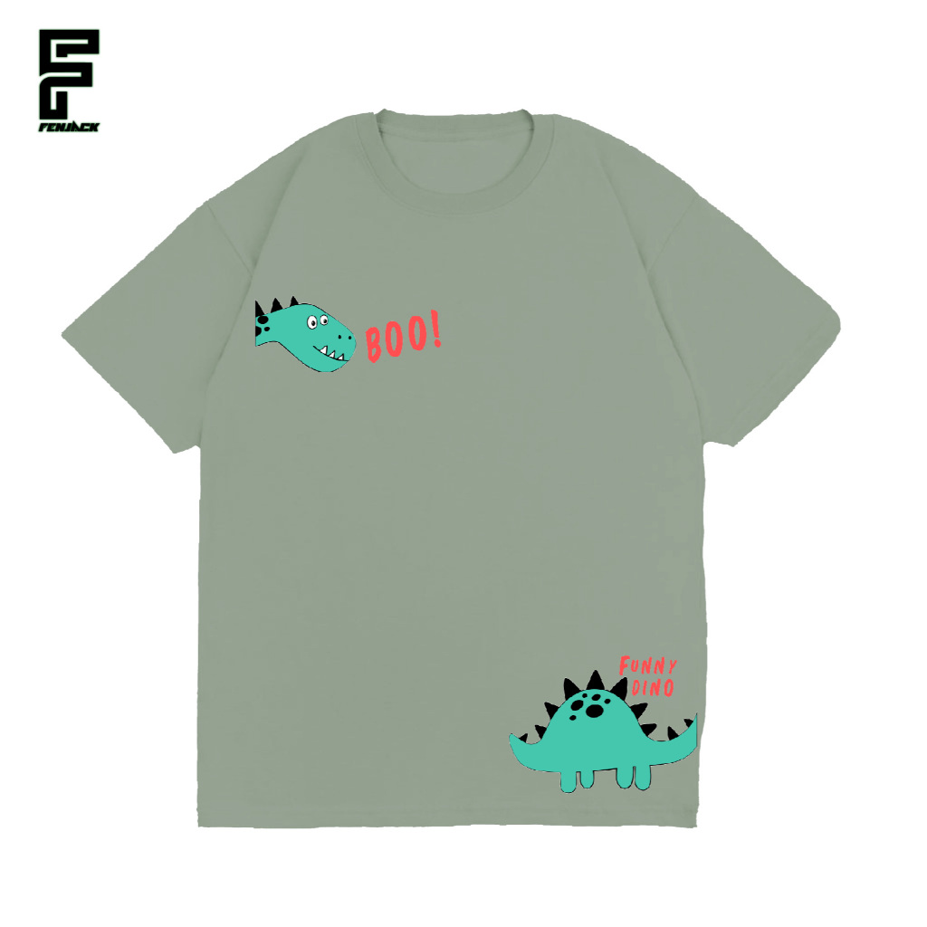 Jual FENJACK Kaos Cotton Combed 30s CUTE DINOSAURUS ( Sablon ) Size S ...