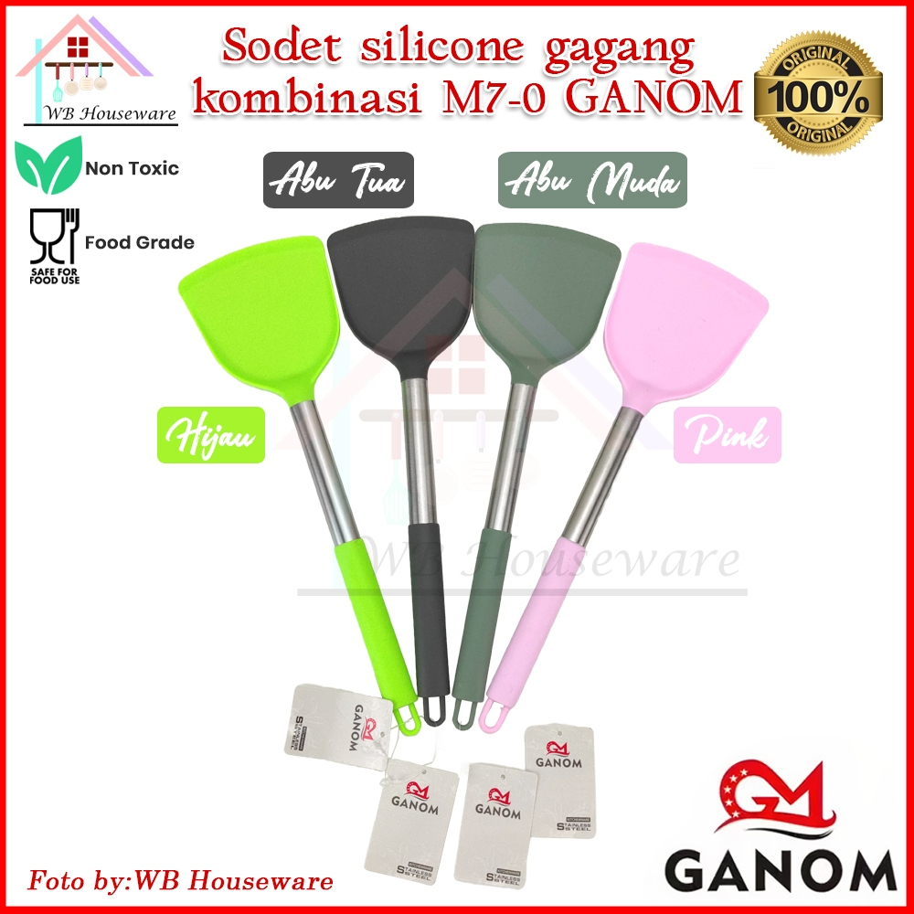 Jual GANOM sodet silicone warna kombinasi stainless / spatula M7-0 ...