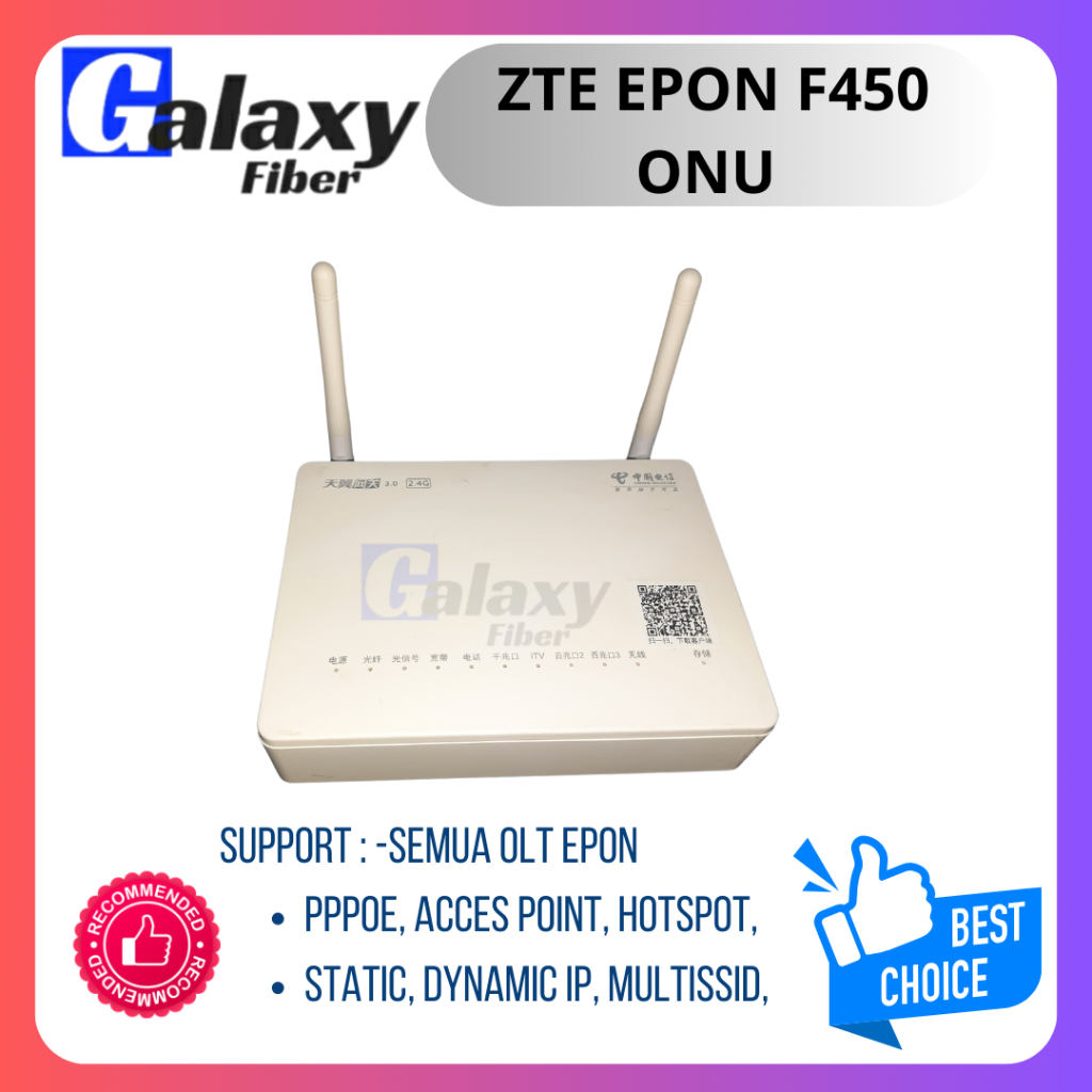 Jual ZTE f450 V3 EPON ONU ONT firmware stabil lebih 4 device support ...