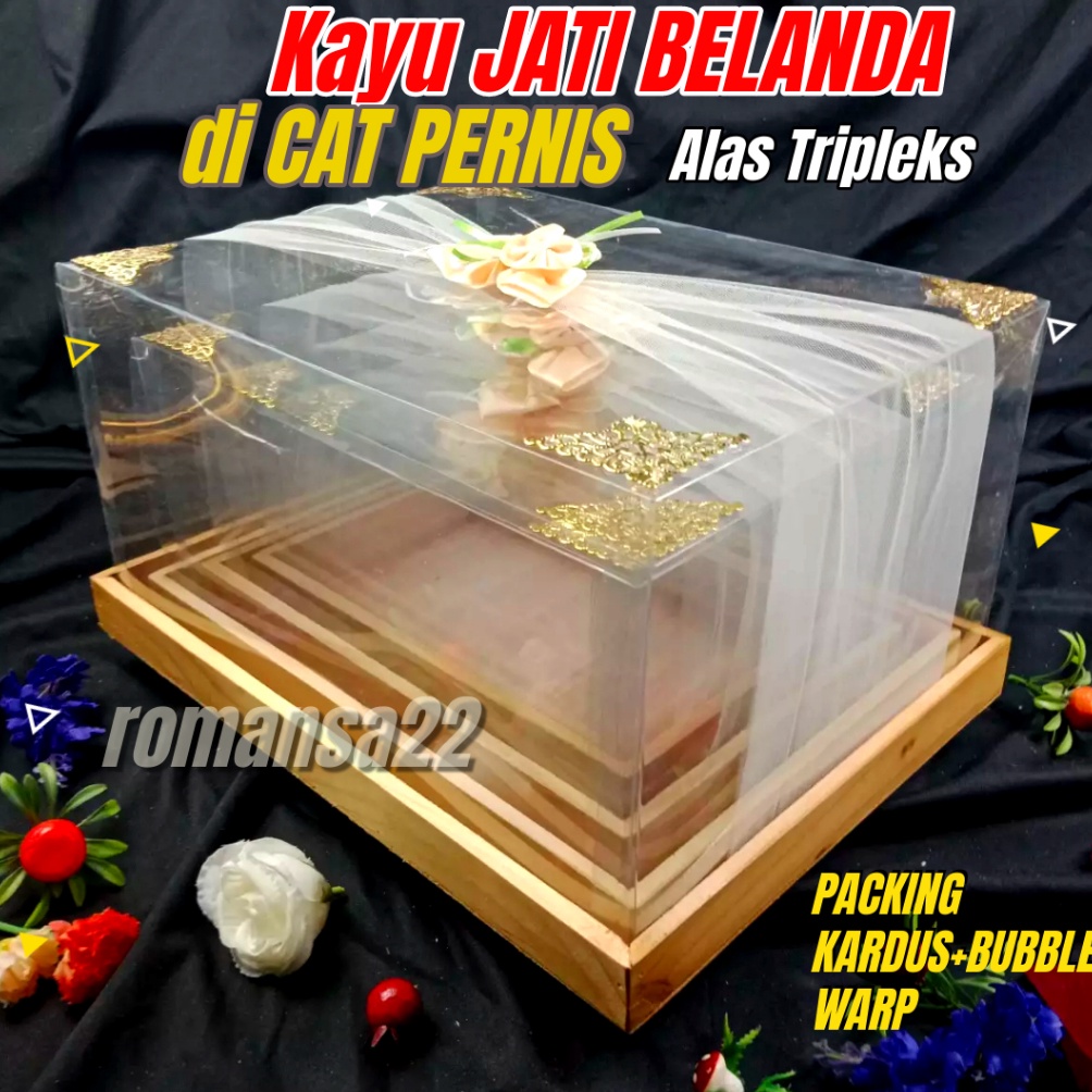 Jual KOTAK HANTARAN SESERAHAN KAYU ISI 4 BOX TUTUP MIKA HIAS WEDDING ...