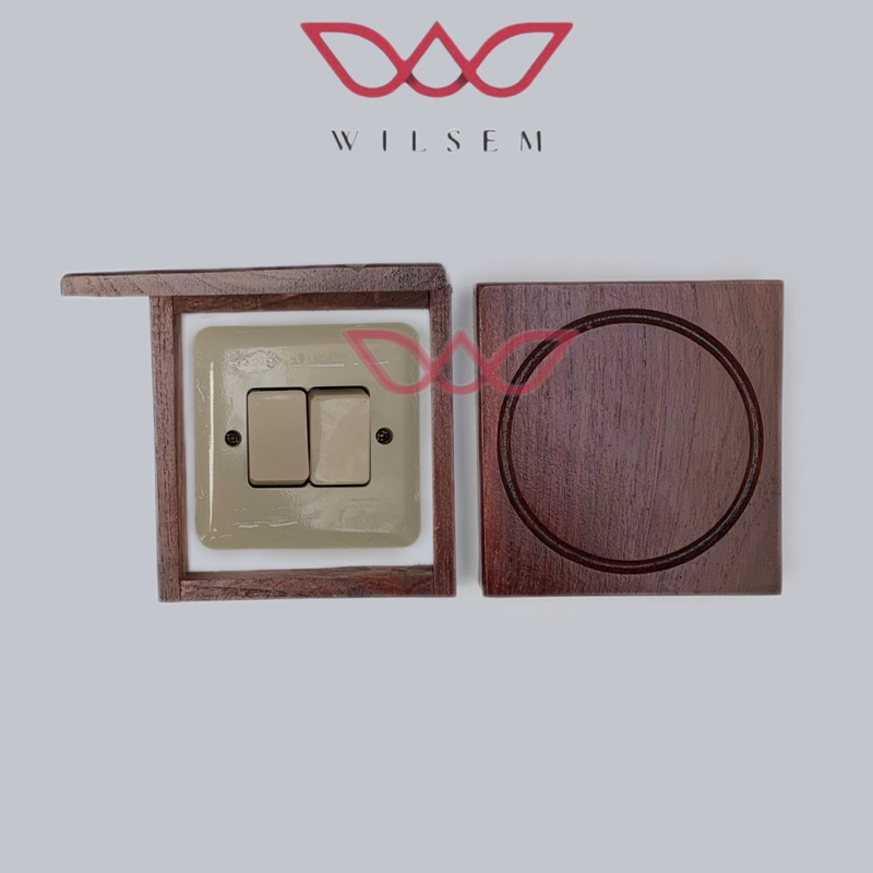 Jual WILSEM FMB4CL-Frame Saklar Kayu Jati Ukuran Saklar Single L1 Warna ...