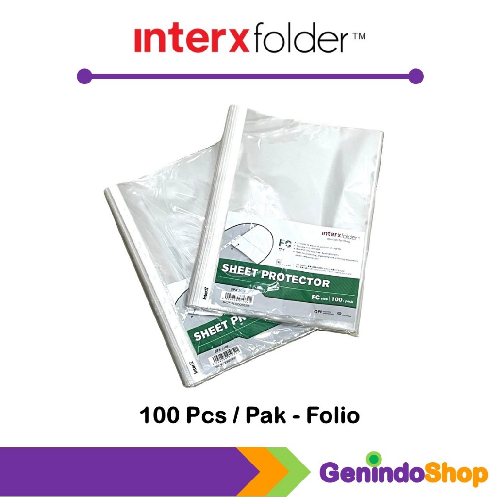 Jual Sheet Protector F4 (Folio) 100 Pcs Per Pak / PP Pocket / Pelindung ...