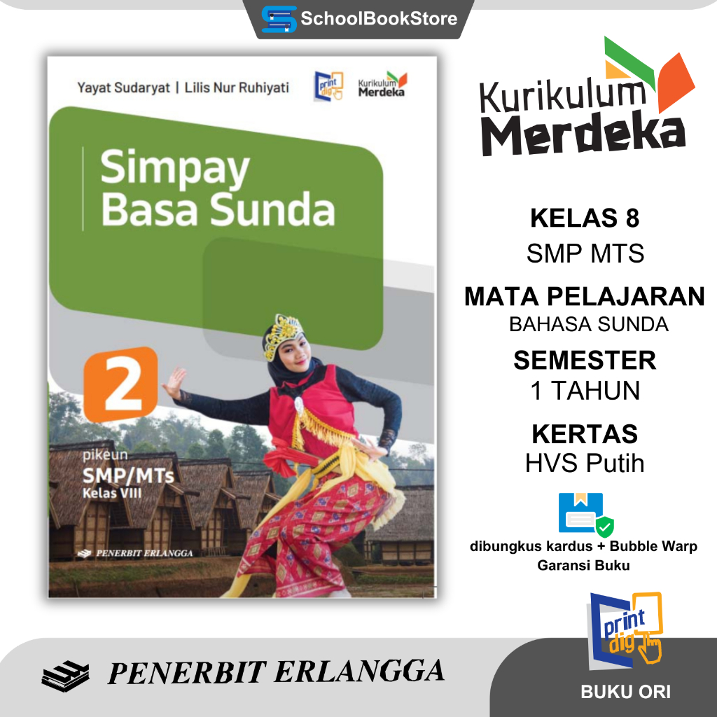 Jual Buku Bahasa Sunda Kelas 2 8 SMP MTS Kurikulum Merdeka Erlangga ...
