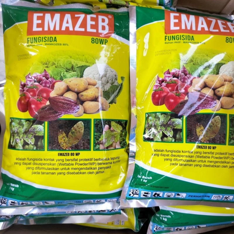 Jual Fungisida Emazeb 80 WP 1 Mankozeb Kuning Mengatasi Busuk Akar ...