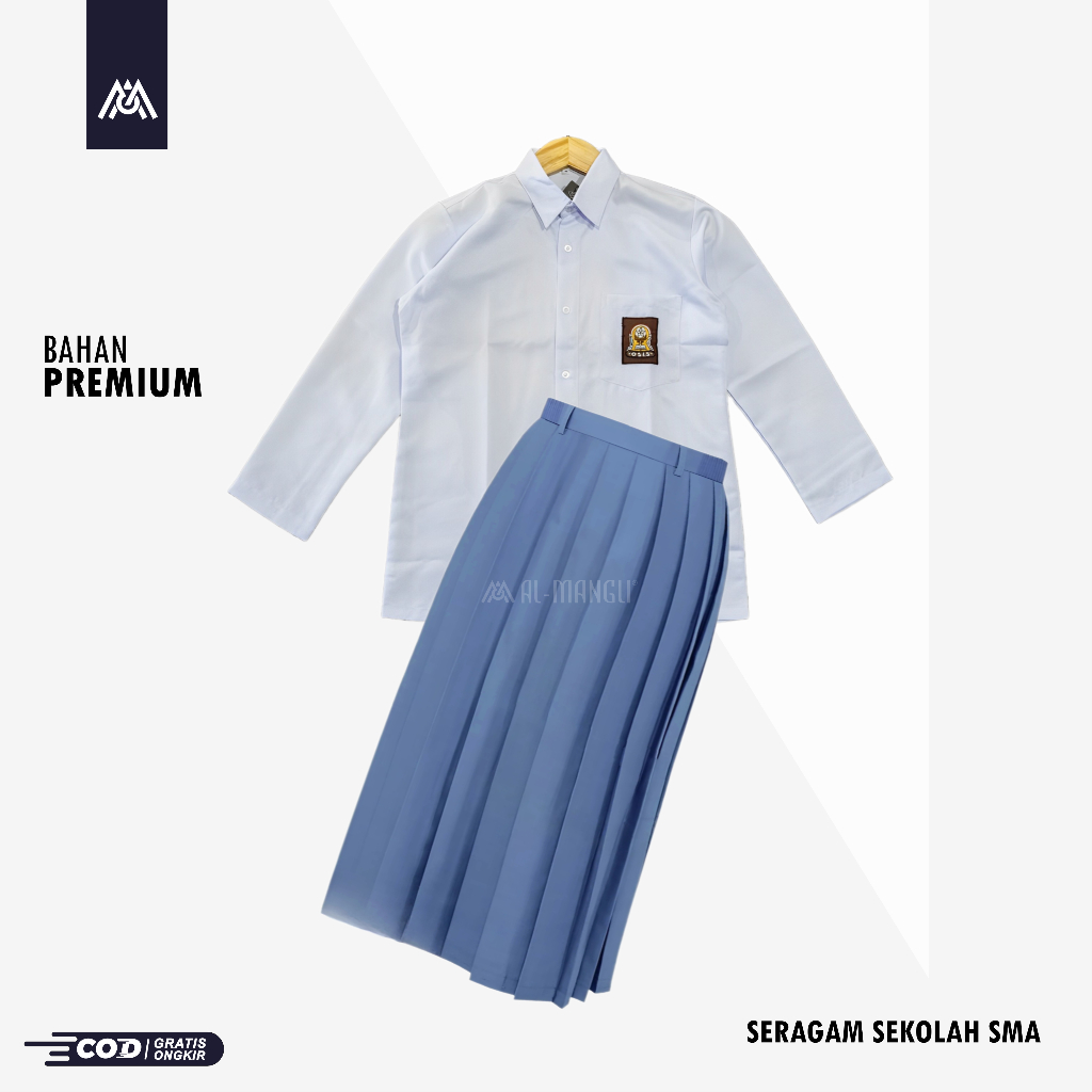 Jual Seragam Sekolah SMA Perempuan Lengan Panjang Rok Panjang Premium | Shopee Indonesia