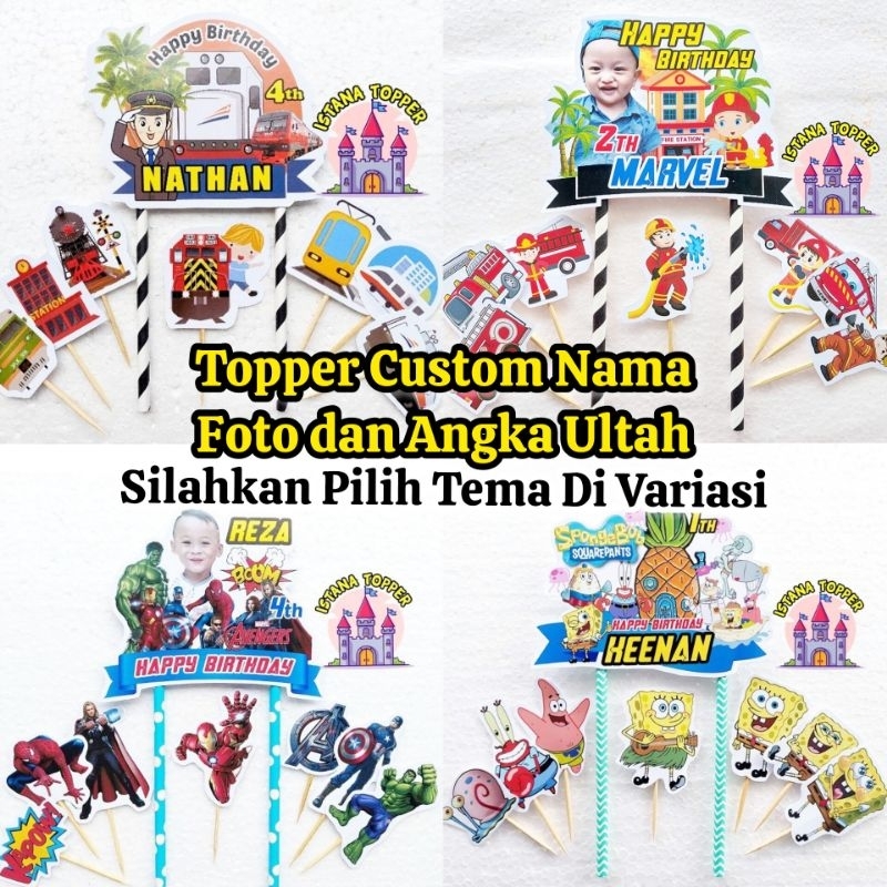 Jual Topper CUSTOM NAMA / FOTO Tema Superman, Titipo, Avengers, Star ...