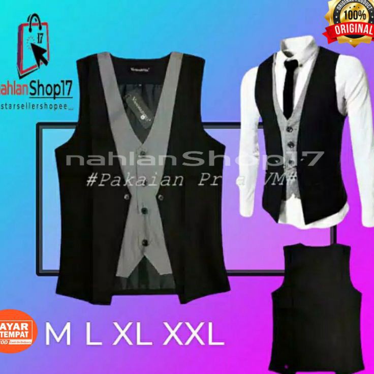 Jual Produk Keren ROMPI JAS VEST BLAZER HITAM KOMBINASI VEST 22 33 JAS ...