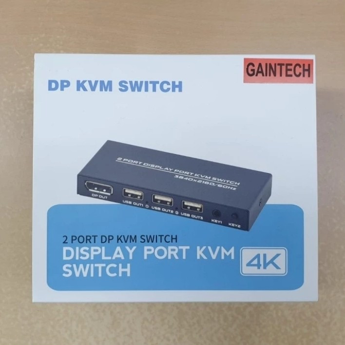 Jual DP ( Display Port ) KVM Switch 2 Port Gaintech | Shopee Indonesia