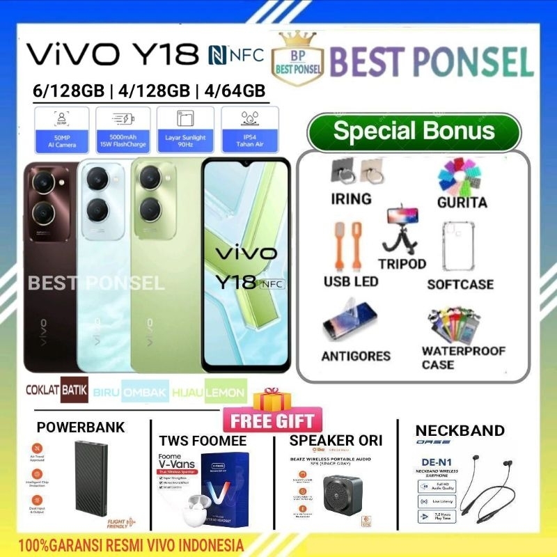 Jual VIVO Y18 NFC RAM 4/64GB | Y18 NFC 4/128 | Y18 6/128GB NFC GARANSI RESMI VIVO INDONESIA ...