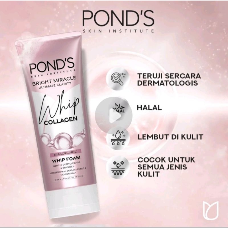 Jual Ponds Bright Miracle Collagen Whip Foam 100g | Shopee Indonesia