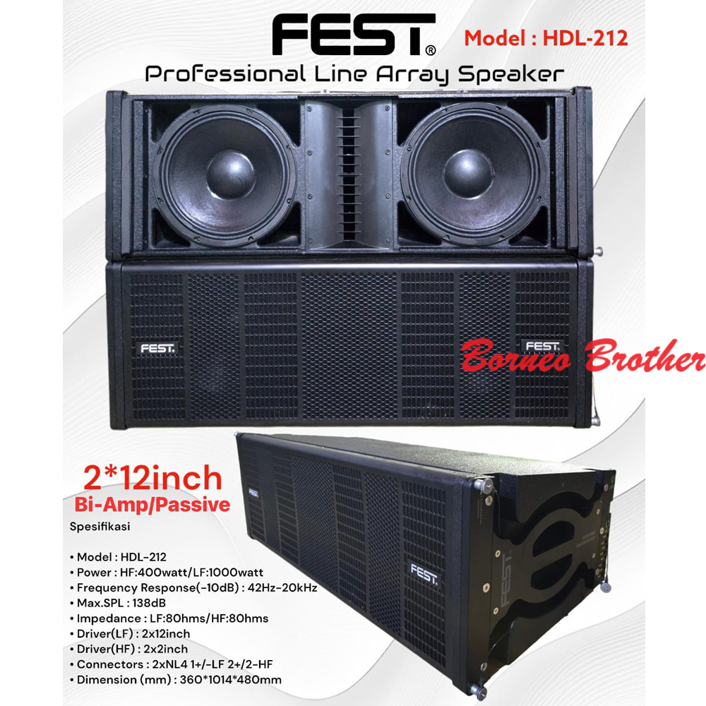 Jual FEST HDL-212 HDL212 Original Speaker Line Array Pasif 2x12" 1400 ...