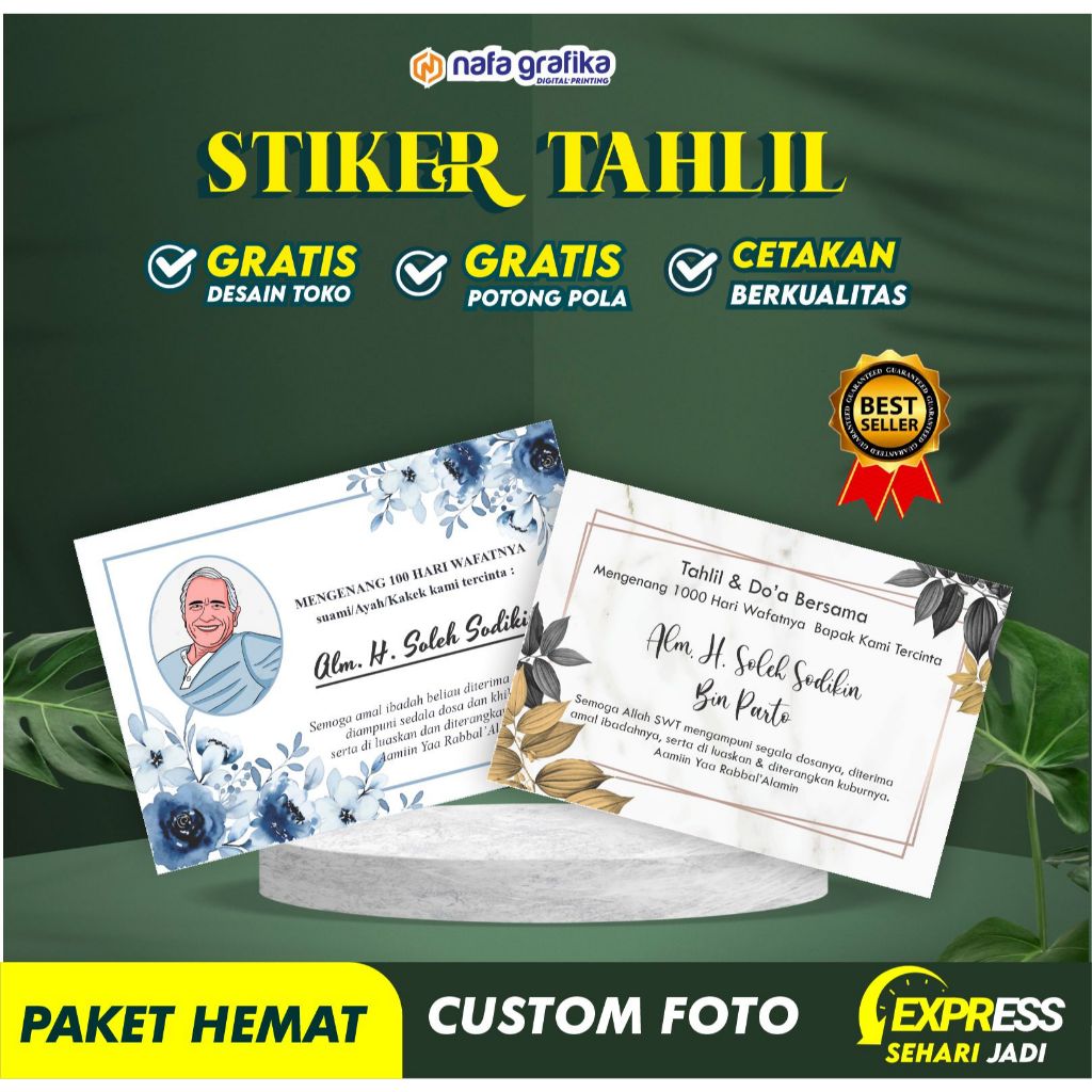 Jual STIKER KOTAK NASI ACARA 40 100 1000 HARI /STIKER BUKU YASIN ...
