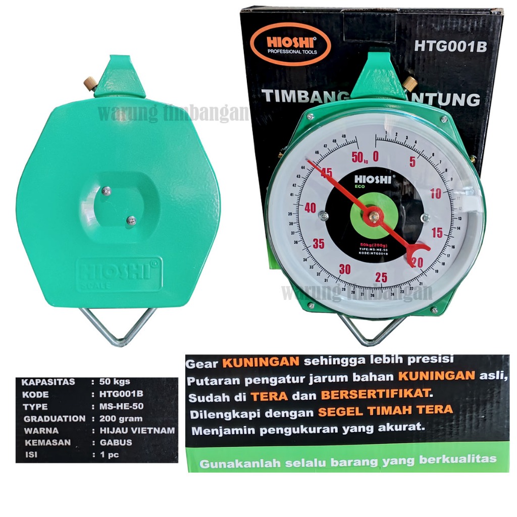 Jual timbangan gantung 50kg HIOSHi /hanging scale HIOSHI 50kg made in vietnam | Shopee Indonesia