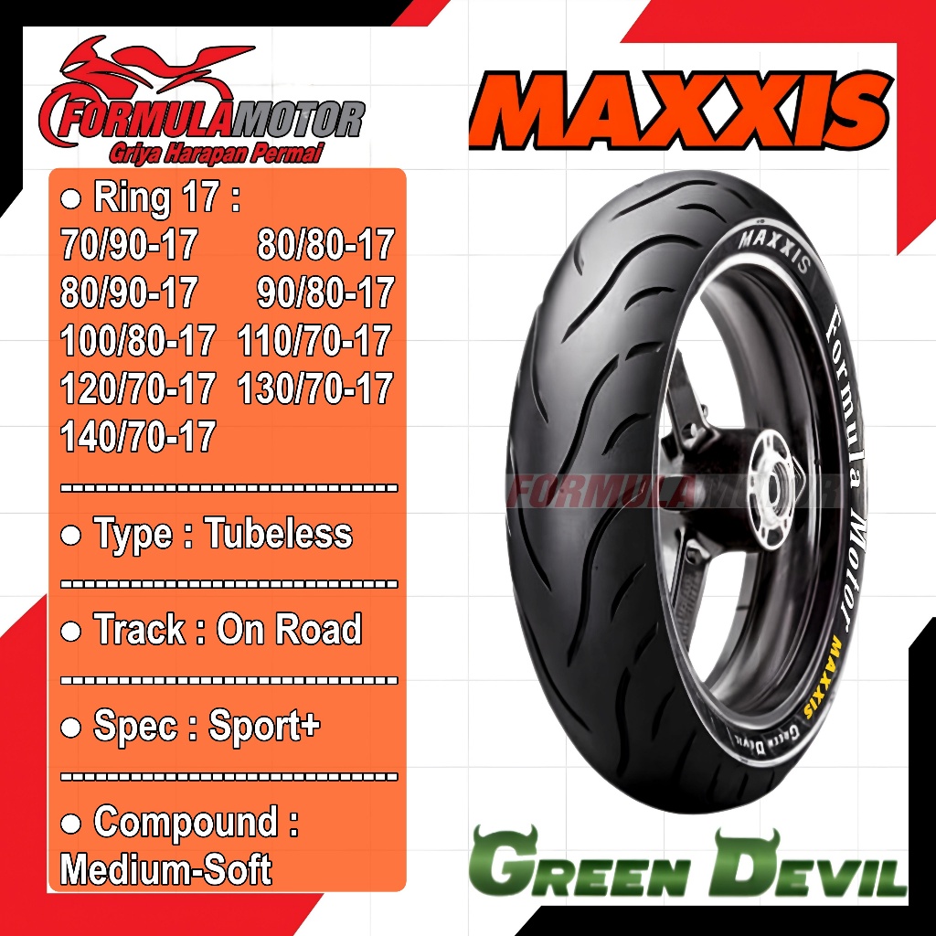 Jual Maxxis Green Devil MA-G1 Ring 17 Tubeless All Size (Profil Donat ...