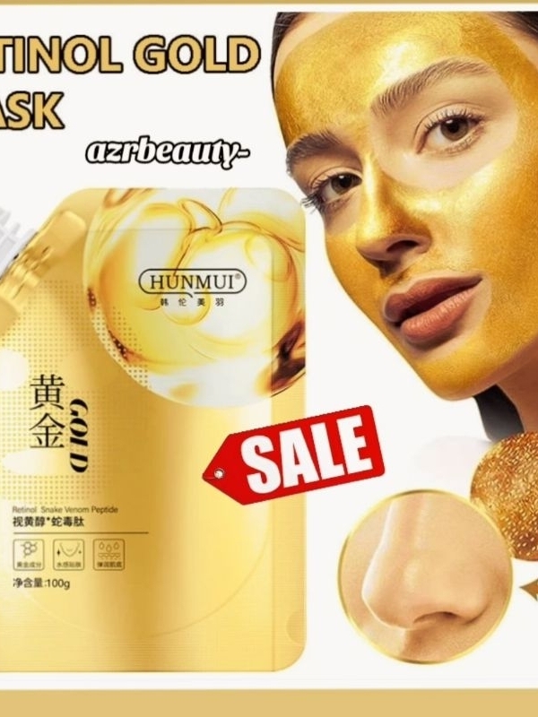 Jual Masker Gold HUNMUI RETINOL SNAKE VENOM GOLD FEEL OFF MASK | Shopee ...