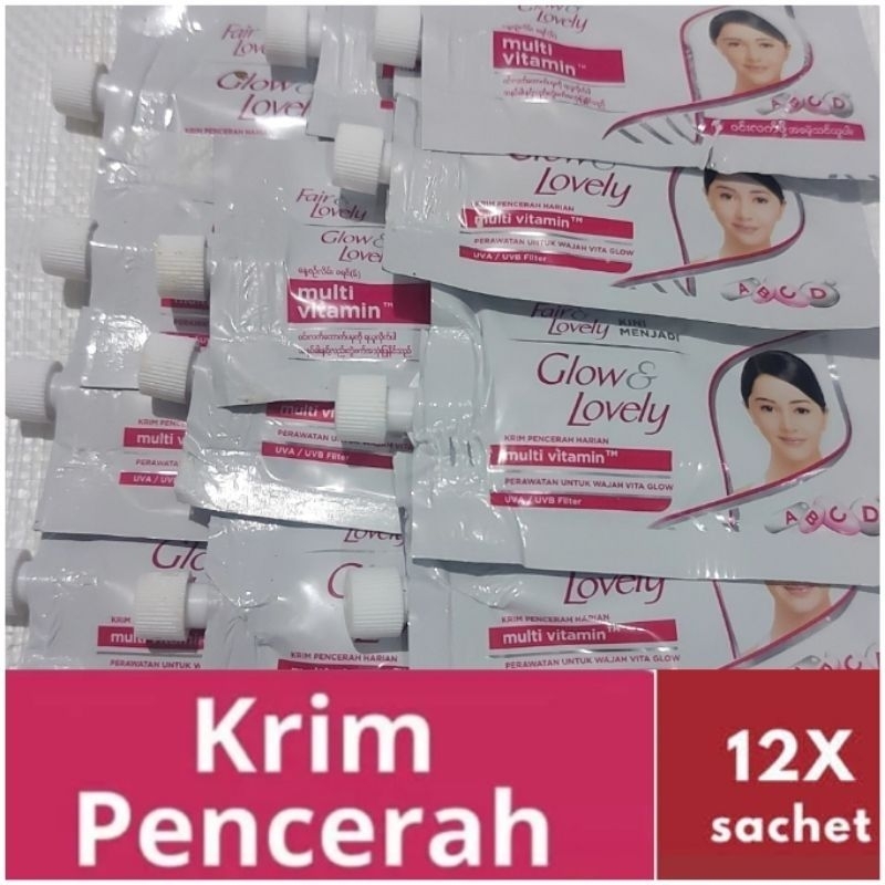 Jual Glow & lovely Sachet Cream 12pcs x 7.5g 1Lusin (Tanpa kemasan ...