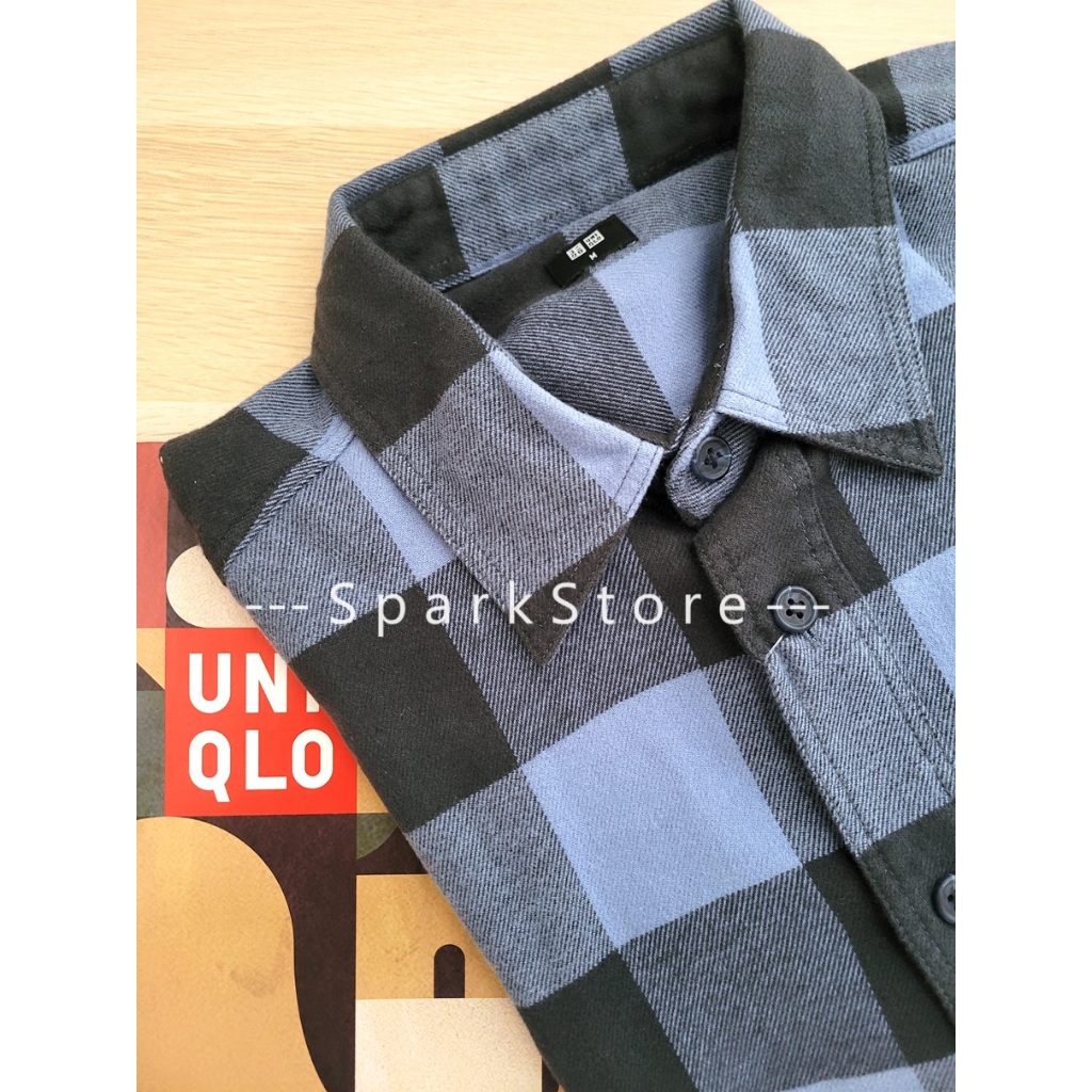 Jual [NEW][BARU] Uniqlo Kemeja Lengan Panjang Flannel Biru Kotak ...