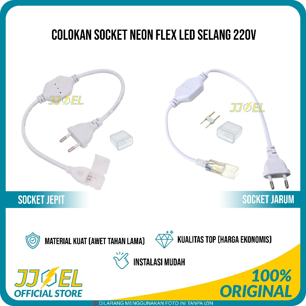 Jual Kabel Colokan Soket Socket Neon Flex Lampu LED Strip Selang 220V ...