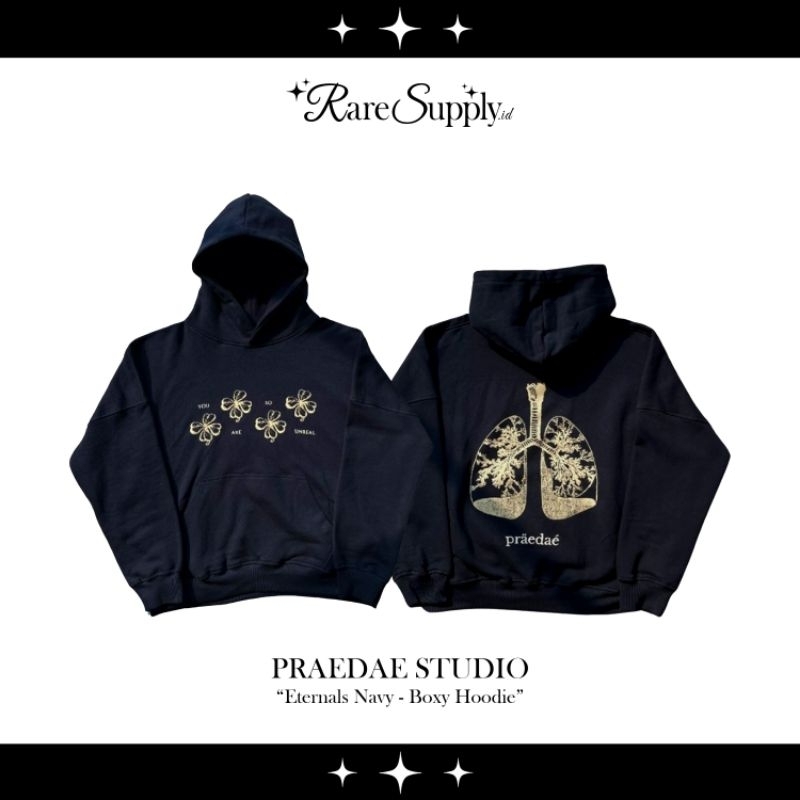Jual PRAEDAE STUDIO Eternals Navy Boxy Hoodie ORIGINAL | Shopee Indonesia