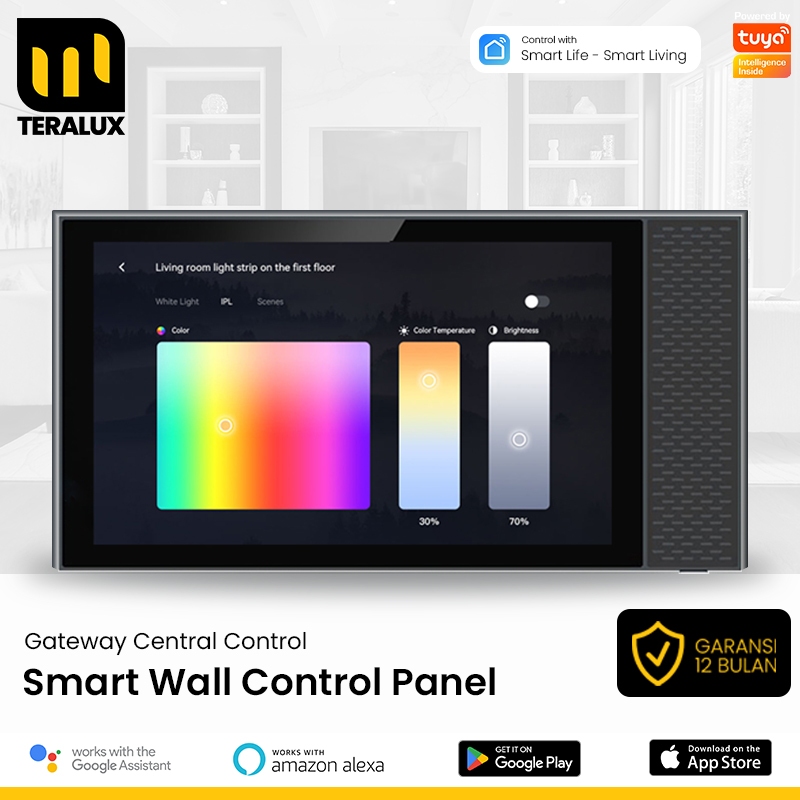 Jual TERALUX Smart Home Gateaway Control Panel Full View 7 INCH Zigbee ...